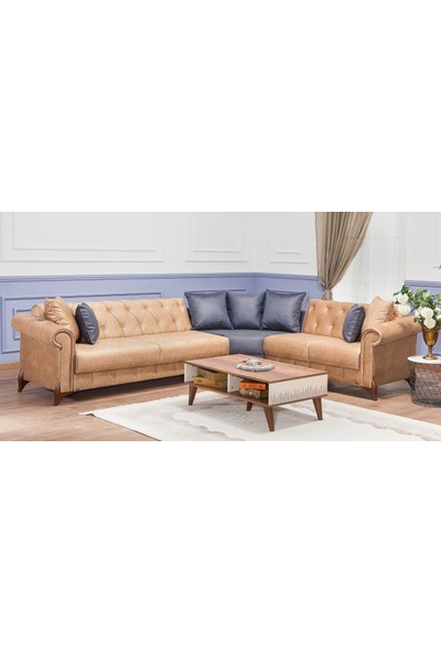 ModaLife Valentino Köşe Takımı 3+2 - Sarı