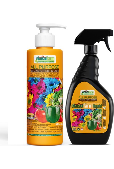 Ekosolfarm Ekosolgarden Sıvı Solucan Gübresi 500 ml + 500 ml Sprey 2 Ürün 1 Arada Organik Sıvı Gübre Ekosolfarm Ekosolgarden Sıvı Solucan Gübresi 500 ml + 500 ml Sprey 2 Ürün 1 Arada Organik Sıvı Gübre