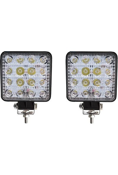 Forza Off Road Beyaz Işık Sis Farı Lambası 16 LED Kare 12-24 V 2 Adet Forza Off Road Beyaz Işık Sis Farı Lambası 16 LED Kare 12-24 V 2 Adet