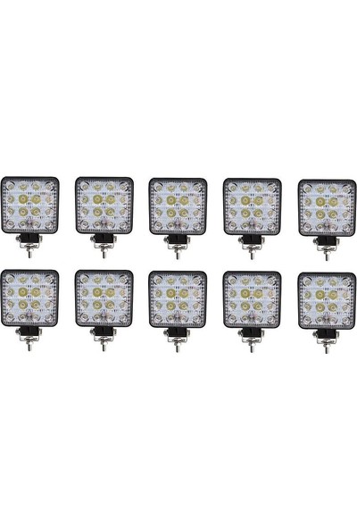 Forza Off Road Beyaz Işık Sis Farı Lambası 16 LED Kare 12-24 V 10 Adet Forza Off Road Beyaz Işık Sis Farı Lambası 16 LED Kare 12-24 V 10 Adet