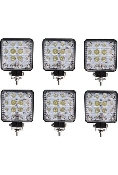 Forza Off Road Beyaz Işık Sis Farı Lambası 16 LED Kare 12-24 V 6 Adet Forza Off Road Beyaz Işık Sis Farı Lambası 16 LED Kare 12-24 V 6 Adet