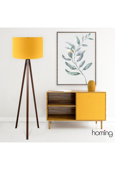 Homing Takoz Göbekli Ahşap Üç Ayaklı Lambader AYD-2216