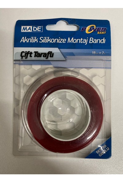 Made Akrilik Silikonize Çift Taraflı Montaj Bandı Made Akrilik Silikonize Çift Taraflı Montaj Bandı