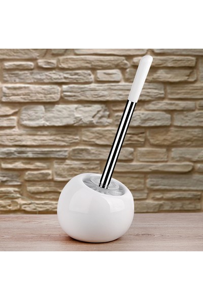 Pinkev Beyaz Renk Seramik Klozet Tuvalet Fırçası