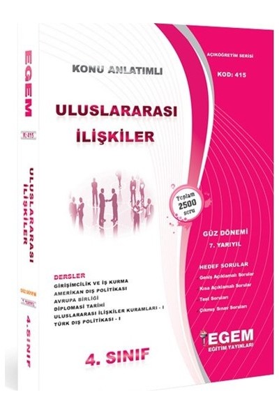 AÖF 4. Sınıf Uluslararası Ilişkiler Konu Anlatımlı Soru Bankası Güz Dönemi(7. Yarıyıl)