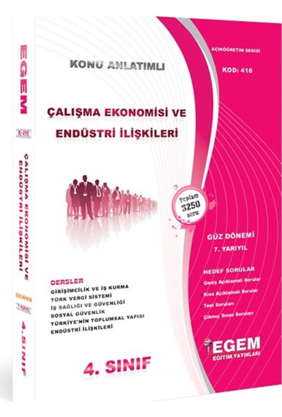 AÖF 4. Sınıf Çalışma Ekonomisi ve Endüstri Iliş. Konu Anlatımlı Soru Bankası Güz Dönemi(7. Yarıyıl) AÖF 4. Sınıf Çalışma Ekonomisi ve Endüstri Iliş. Konu Anlatımlı Soru Bankası Güz Dönemi(7. Yarıyıl)