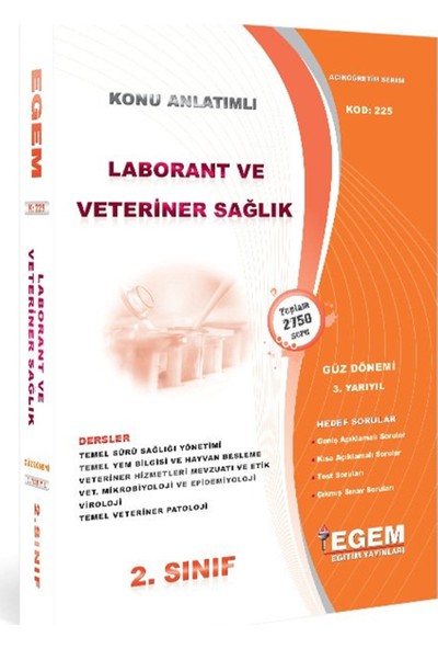 AÖF 2. Sınıf Laborant & Veteriner Sağlık Konu Anlatımlı Soru Bankası-Güz Dönemi(3. Yarıyıl) AÖF 2. Sınıf Laborant & Veteriner Sağlık Konu Anlatımlı Soru Bankası-Güz Dönemi(3. Yarıyıl)
