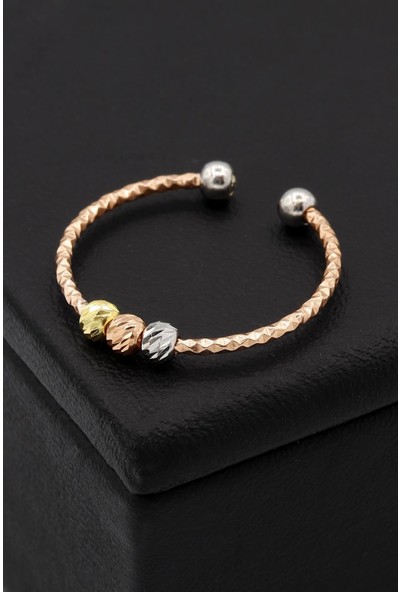 Akyüz Gümüş Dorika Ayarlanabilir Roz Gümüş Yüzük 068