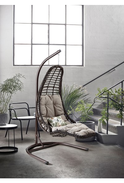 Capri Swing Bodrum Tekli Rattan Bahçe Balkon Salıncağı