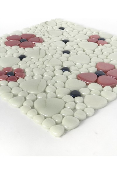 Orient Mutfak,banyo,zemin Için Beyaz Kırmızı Çiçek Desenli Cam Mozaik Orient Mutfak,banyo,zemin Için Beyaz Kırmızı Çiçek Desenli Cam Mozaik