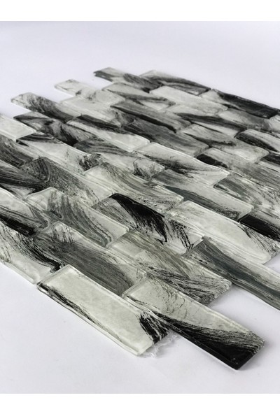 Orient Mutfak,banyo,zemin Için Siyah Çizgi Desenli 23X73 Kristal Mozaik Orient Mutfak,banyo,zemin Için Siyah Çizgi Desenli 23X73 Kristal Mozaik