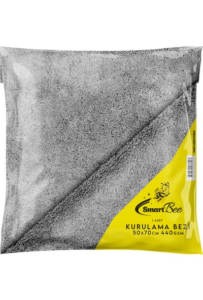 Smartbee Mikrofiber Çift Yüzlü Araç Kurulama Bezi 50 x 70 cm 440 gr/m2 Açık Gri Smartbee Mikrofiber Çift Yüzlü Araç Kurulama Bezi 50 x 70 cm 440 gr/m2 Açık Gri