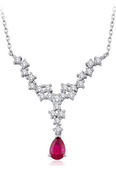 Pırlanta Merkezi 0.95 Ct. Pırlanta Yakut Kolye Pırlanta Merkezi 0.95 Ct. Pırlanta Yakut Kolye