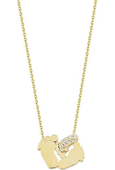 Sembol Gold Anne Baba ve Çocuk Ayak İzi Altın Kolye Sembol Gold Anne Baba ve Çocuk Ayak İzi Altın Kolye