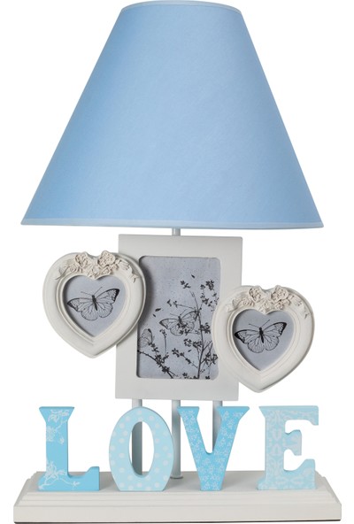 Misto Home Çerçeveli Abajur Love Mavi