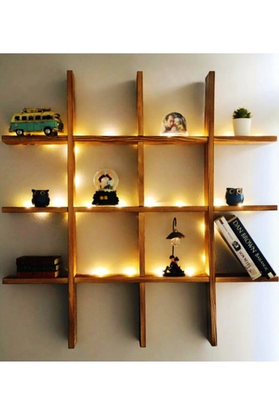 Dünya Magnet Doğal Ahşap LED Işıklı Çoklu Raf Dünya Magnet Doğal Ahşap LED Işıklı Çoklu Raf