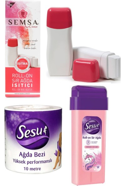 Sesu Roll-On Kartuş Ağda + Ağda Isıtıcısı + Ağda Bezi Hassas Cilt Set Sesu Roll-On Kartuş Ağda + Ağda Isıtıcısı + Ağda Bezi Hassas Cilt Set