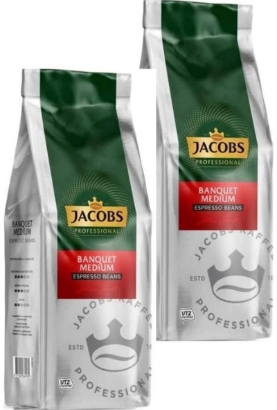 Jacobs Banquet Medium Espresso Beans Çekirdek Kahve 1 kg x 2'li Jacobs Banquet Medium Espresso Beans Çekirdek Kahve 1 kg x 2'li