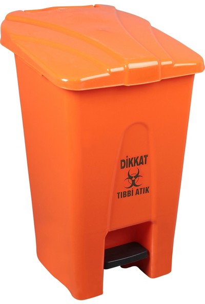 Safell Pedallı Tıbbi Atık Çöp Kovası 70 Lt Tekerlekli Tıbbi Atık Çöp Konteyneri Turuncu Safell Pedallı Tıbbi Atık Çöp Kovası 70 Lt Tekerlekli Tıbbi Atık Çöp Konteyneri Turuncu