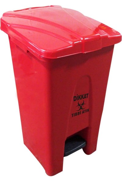 Safell Pedallı Tıbbi Atık Çöp Kovası 70 Lt Tekerlekli Tıbbi Atık Çöp Konteyneri Kırmızı Safell Pedallı Tıbbi Atık Çöp Kovası 70 Lt Tekerlekli Tıbbi Atık Çöp Konteyneri Kırmızı