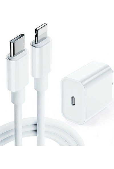 Bydiz Apple iPhone 11 - 11 Pro - 12 - 12 Pro 13 - 13 Pro ve Max Uyumlu Hızlı Şarj Aleti ve Kablo 18W