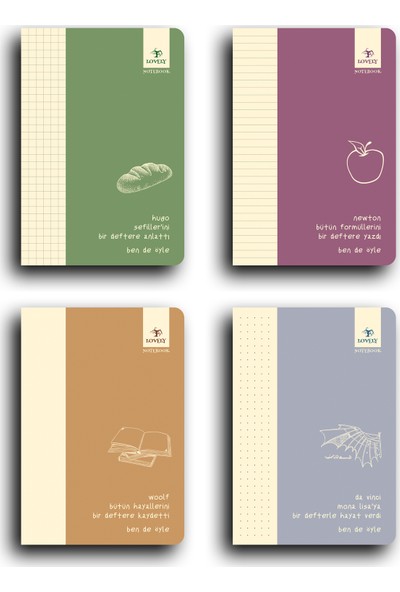 Lovely Book & Book Ben De Öyle Serisi Konsept Defter Büyük Boy Set 4'lü Lovely Book & Book Ben De Öyle Serisi Konsept Defter Büyük Boy Set 4'lü