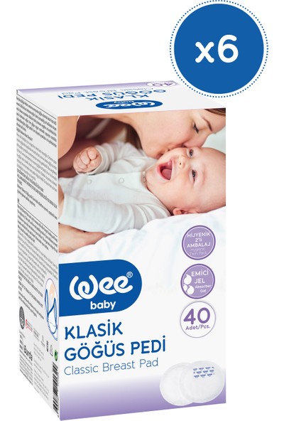 Wee Baby Klasik Göğüs Pedi 6 x 40’lı