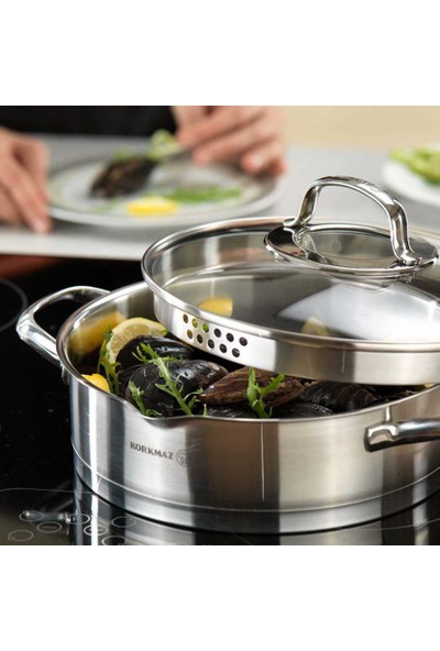 Korkmaz Steama Tekli Tencere