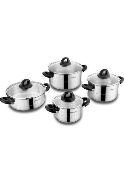 Korkmaz Hera Siyah 8 Parça Tencere Seti Korkmaz Hera Siyah 8 Parça Tencere Seti