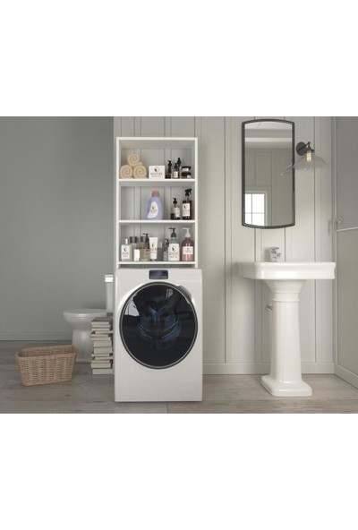 Kenzlife çamaşır makinesi dolabı lida byz 180x066x20 banyo ofis