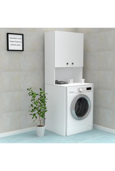 Kenzlife çamaşır makinesi dolabı raisa byz 180x066x60 banyo ofis