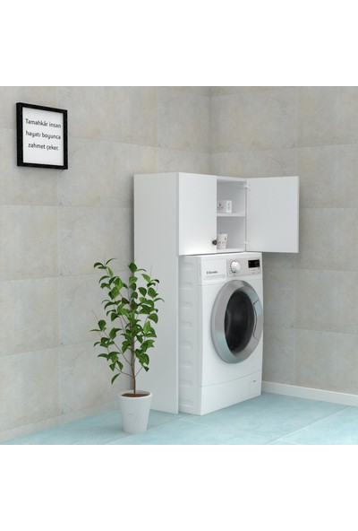 Kenzlife çamaşır makinesi dolabı svetlana byz 130x066x20 banyo ofis