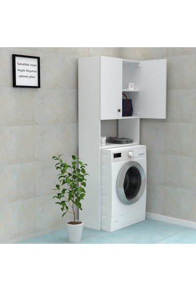 Kenzlife çamaşır makinesi dolabı veronika byz 180x066x20 banyo ofis