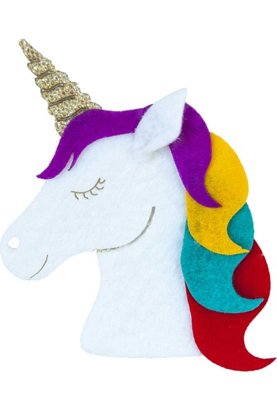 Toptan Keçe Keçe Pony Boynuzlu At Figürü 5 Adet