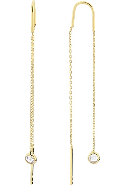 Kuyucu Altın Damla Tasarım Küpe