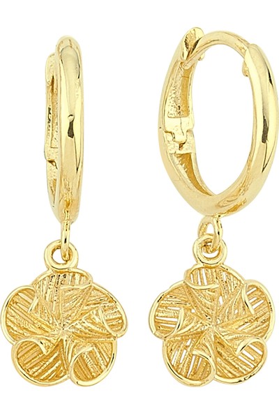 Kuyucu Altın Füzyon Çiçek Tasarım Küpe