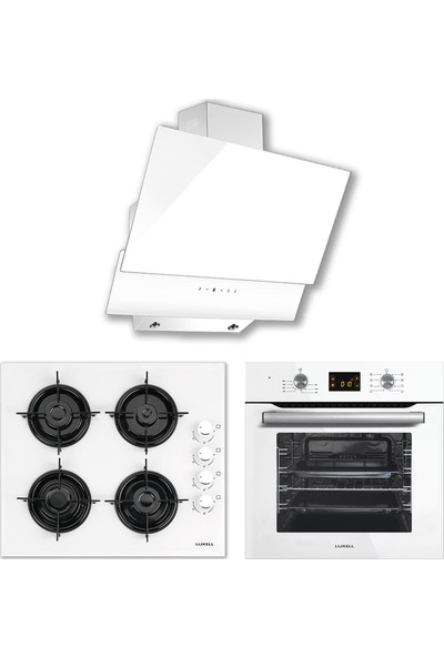 Luxell Ddt Beyaz Cam Dokunmatik Ankastre Üçlü Set (Davlumbaz DA6-835 - Ocak 40TAHDF - Fırın A6SF3) Luxell Ddt Beyaz Cam Dokunmatik Ankastre Üçlü Set (Davlumbaz DA6-835 - Ocak 40TAHDF - Fırın A6SF3)