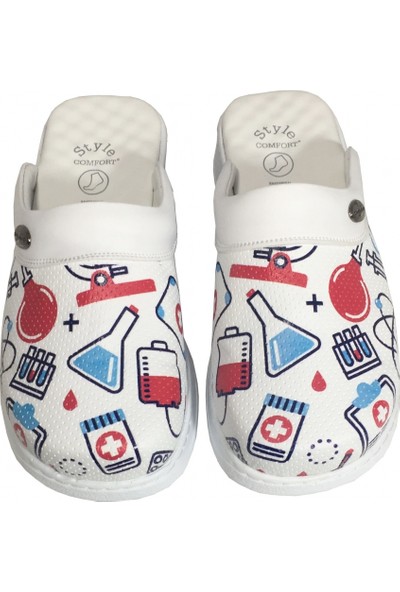 Comfort Style Anatomik Sabo Terlik Laborant Temalı Hastane Iş Terliği