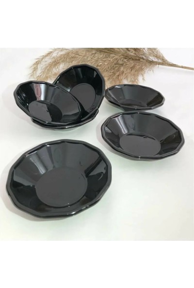 Evimsan 12'li Siyah Çay Tabağı Bardak Altlığı