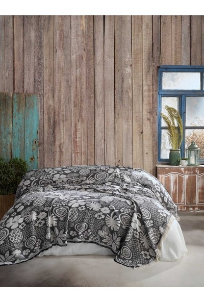 İpekçe Home Ipekçe Eliza Jakarlı Naturel Tek Pike Hawai Gri