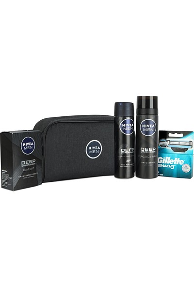 Nivea Men Çantalı Erkek Bakım Seti + 2’li Yedek Bıçağı Nivea Men Çantalı Erkek Bakım Seti + 2’li Yedek Bıçağı