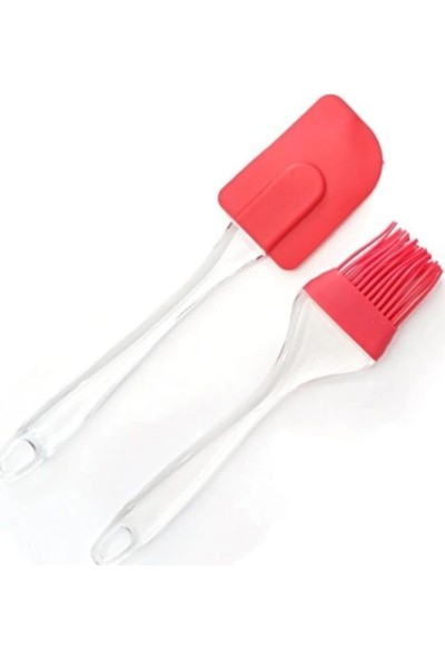 Herkeseuygun Silikon Fırça ve Spatula Seti Kırmızı