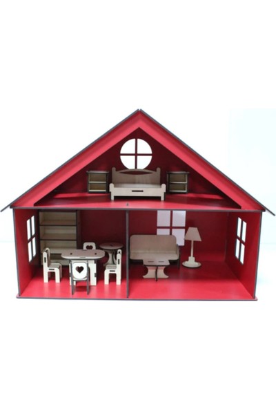 Tsd Dekorasyon Lazer Kesim Maket Oyun Barbie Evi Pembe