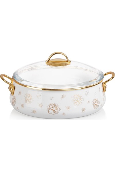 Acar Spring Qualita Cam Kapaklı Karnıyarık Emaye Tencere - 26 cm Acar Spring Qualita Cam Kapaklı Karnıyarık Emaye Tencere - 26 cm