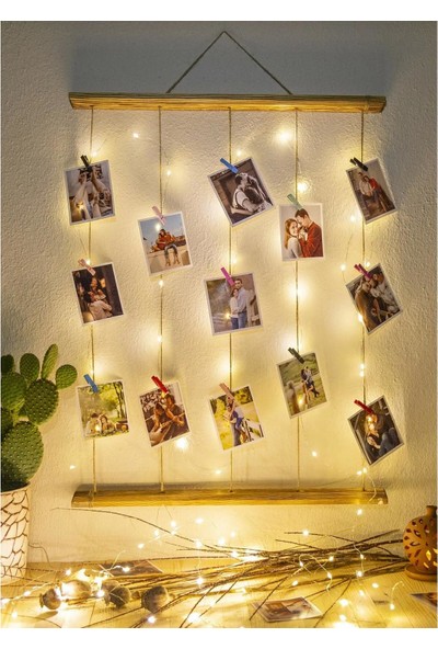 Deha Moda Renkli Ipli Mandallı Peri LED Işıklı Fotoğraf Askısı/fotoğraf Çerçevesi-Albüm Deha Moda Renkli Ipli Mandallı Peri LED Işıklı Fotoğraf Askısı/fotoğraf Çerçevesi-Albüm