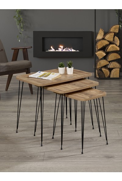 Fancy Zigon Sehpa 3lü Atlantik Çam