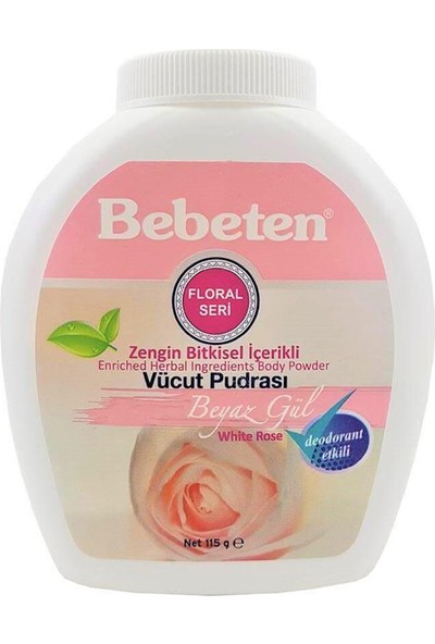 Bebeten Beyaz Gül Bebek Vücut Pudrası 115GR Bebeten Beyaz Gül Bebek Vücut Pudrası 115GR