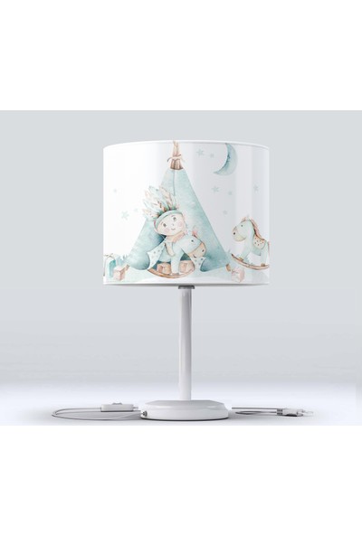 Osso Kızılderili Çocuk Çadırlı Atlı Desenli Çocuk Odası Abajur