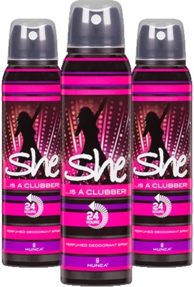 She Clubber Bayan Deodorant 150 ml X3