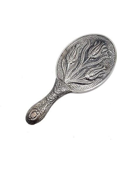 Cng Lale Desenli Gümüş El Aynası Cng Lale Desenli Gümüş El Aynası